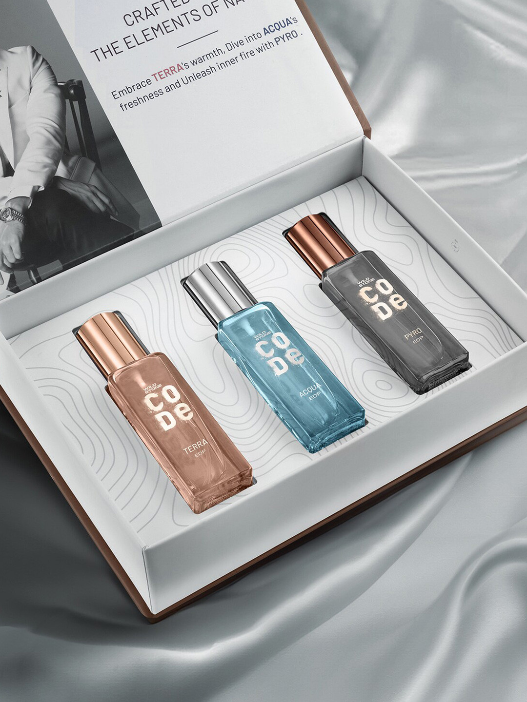 Buy Wild Stone CODE Men Set Of 3 Terra Acqua Pyro Long Lasting Eau De ...