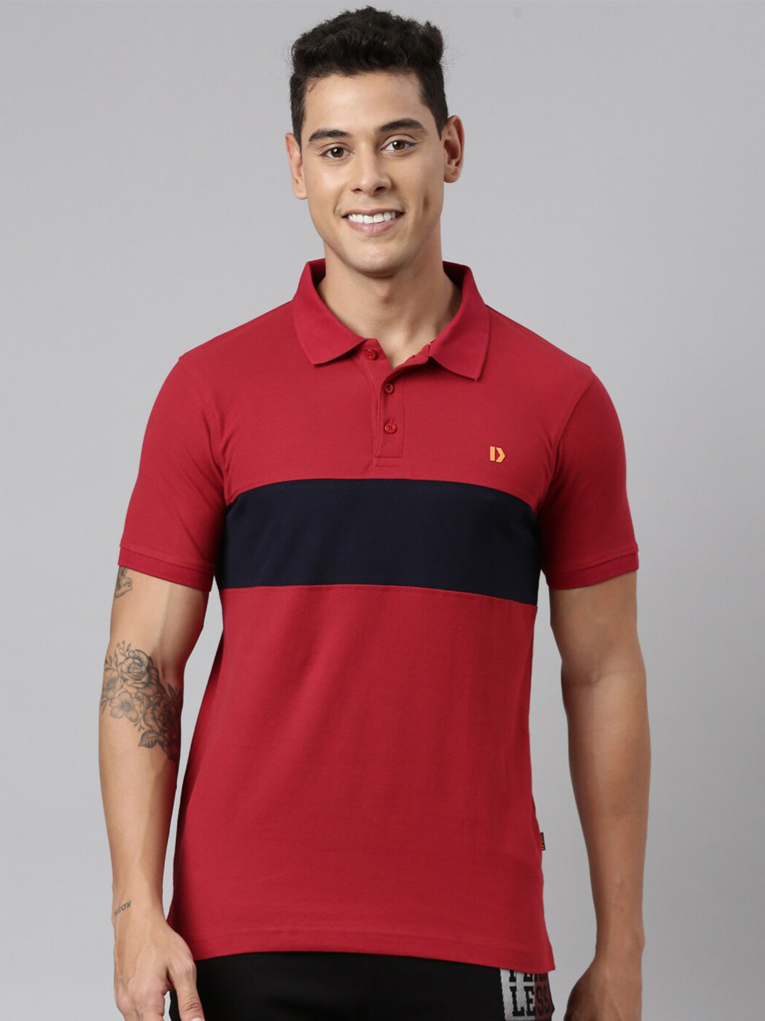 Buy DIXCY SCOTT Colourblocked Short Sleeves Regular Fit Tshirts ...