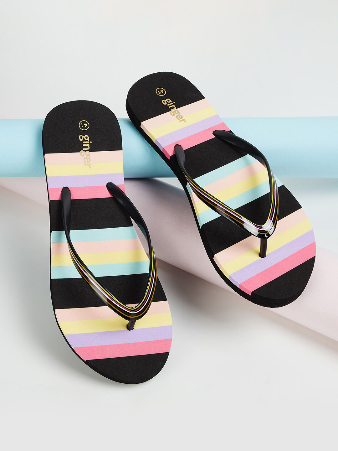 Buy Ginger By Lifestyle Women Striped Thong Flip Flops - Flip Flops for ...