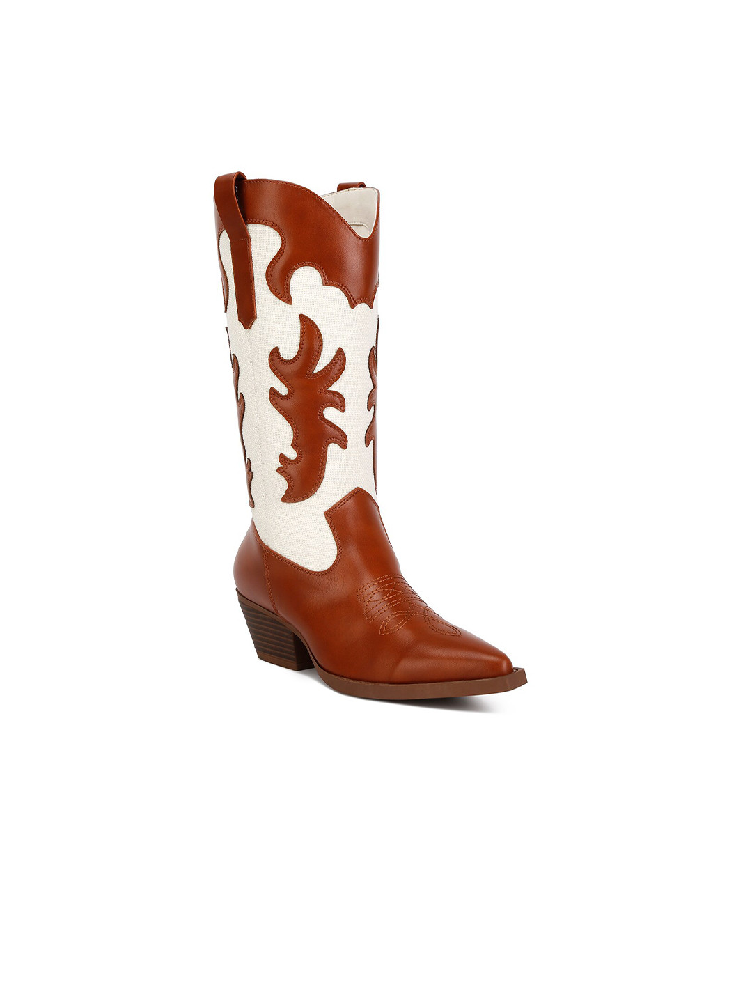 Buy London Rag Women Patchwork Detail Block Heeled High Top Cowboy ...