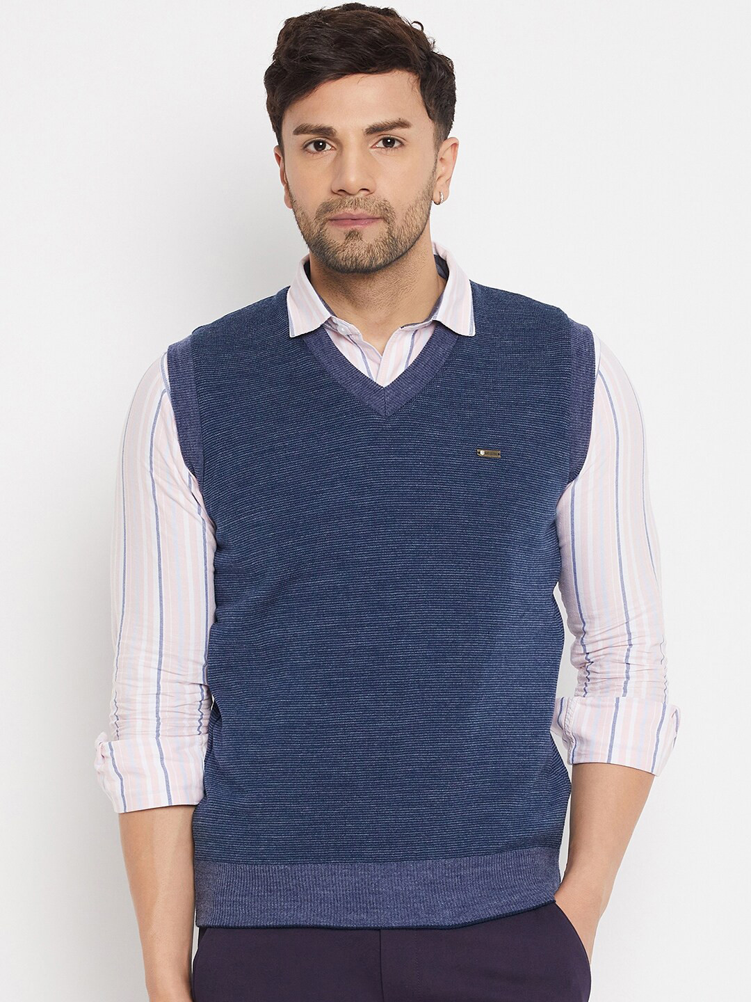 Buy Duke Self Design Sleeveless Reversible Acrylic Pullover - Sweaters ...