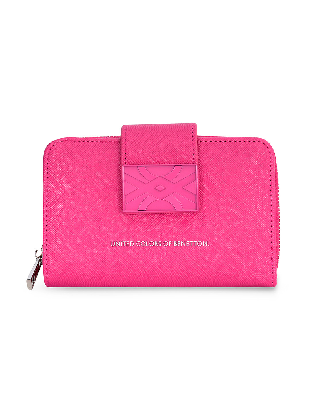 Buy United Colors Of Benetton Women PU Zip Around Wallet - Wallets for ...