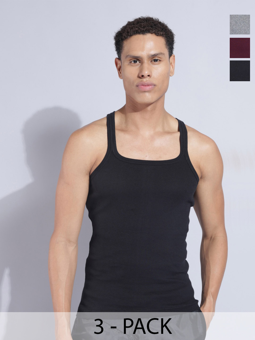 Buy Dollar Bigboss Men Solid Pack Of 3 Premium Combed Cotton Gym Vest ...