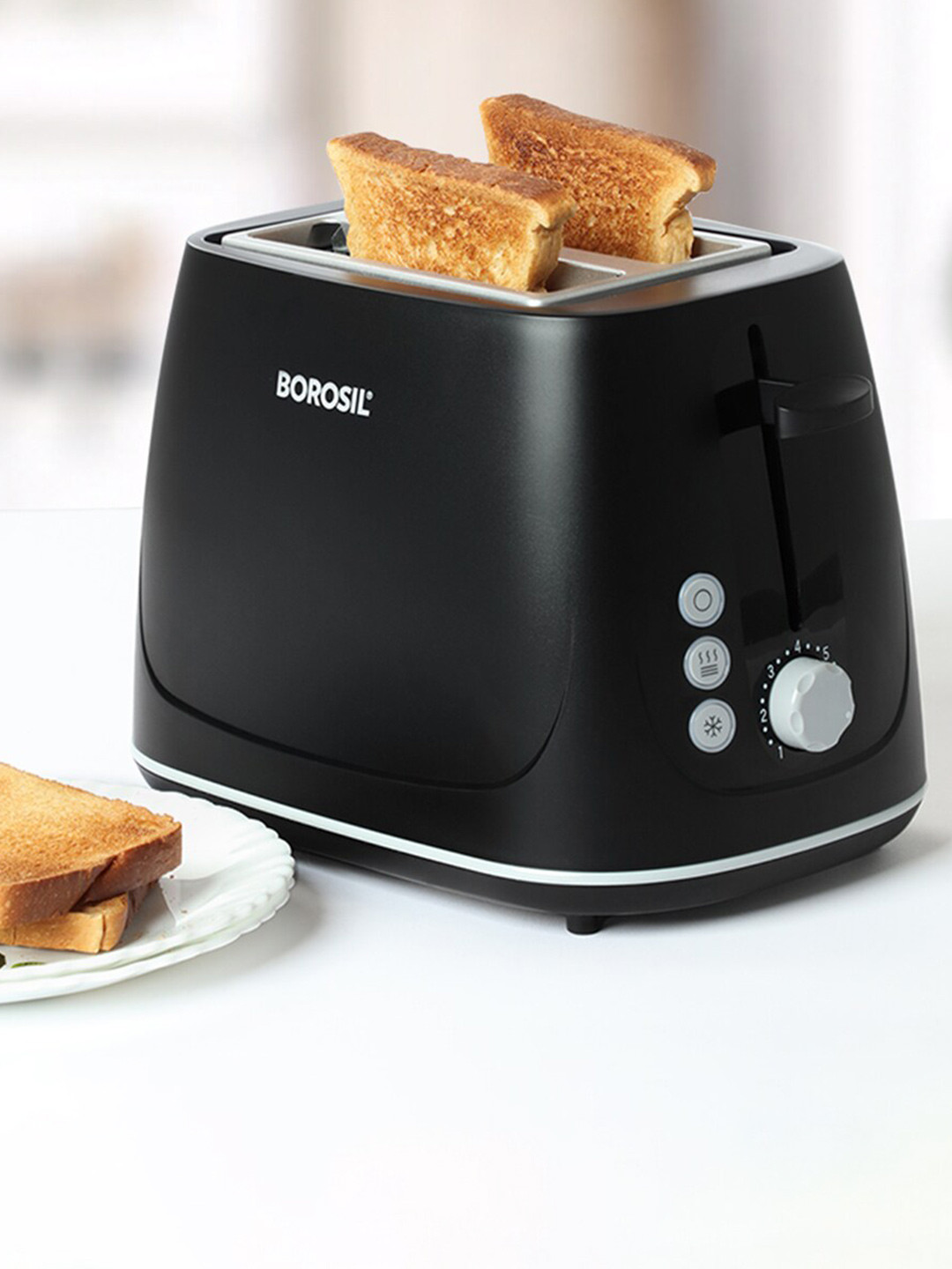Buy BOROSIL Black Krispy Pop Up 2 Slice 750 Watt Toaster - Toasters for ...