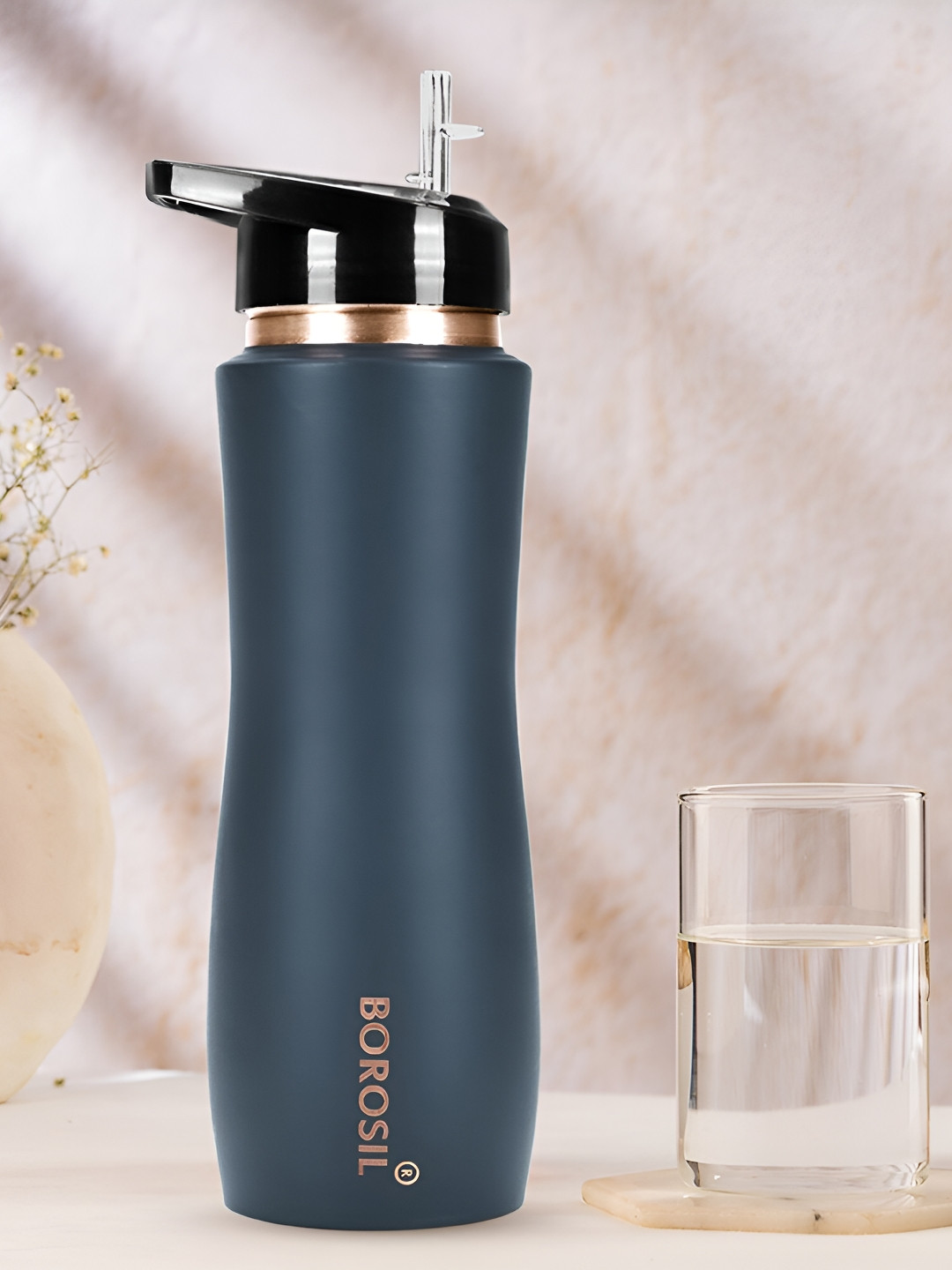 Buy BOROSIL Grey Solid Copper Sipper Water Bottle 750 Ml - Water Bottle ...