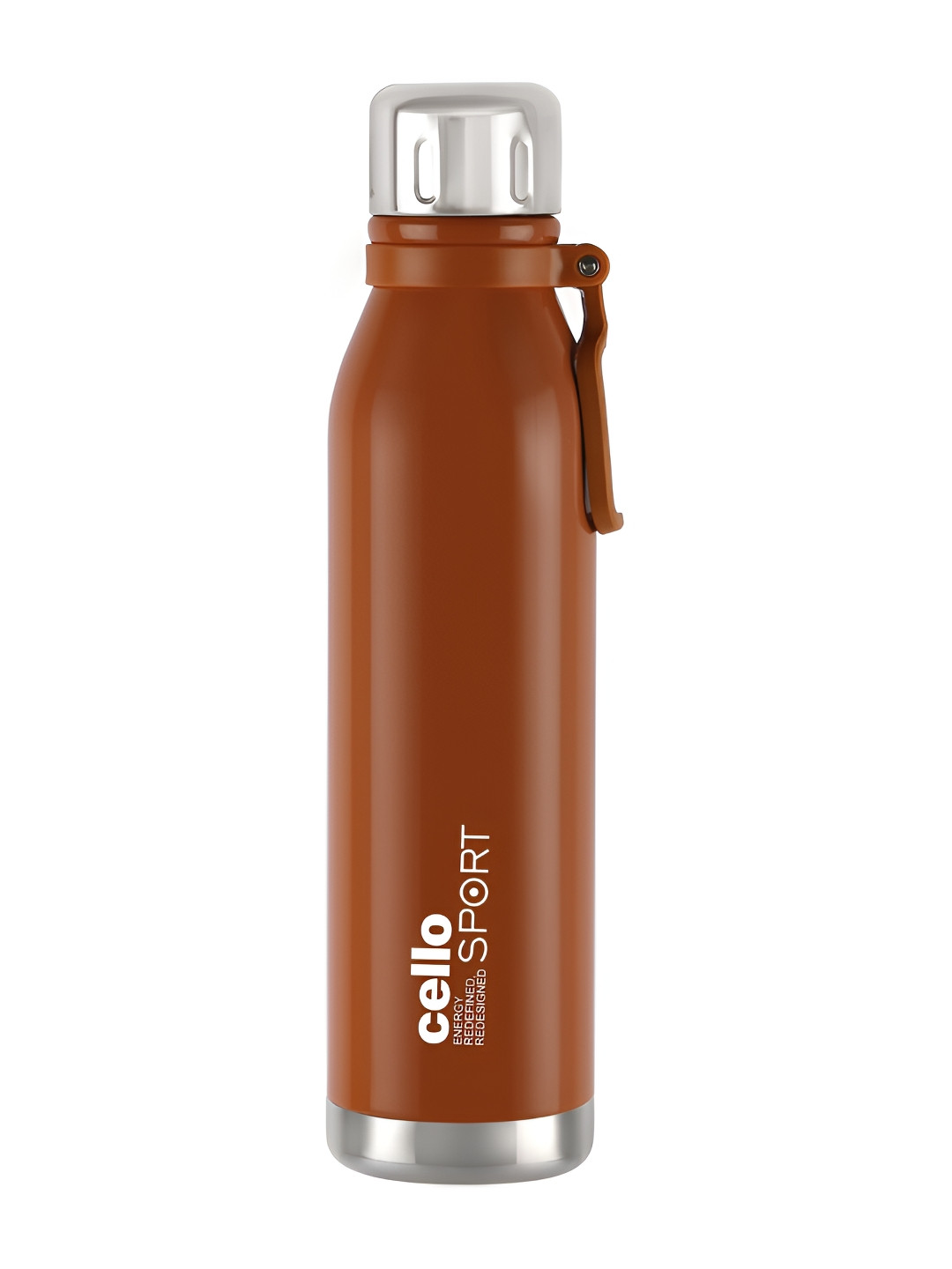 Buy Cello Bentley Orange Double Walled Insulated Stainless Steel Flask 800ml - Water Bottle for ...