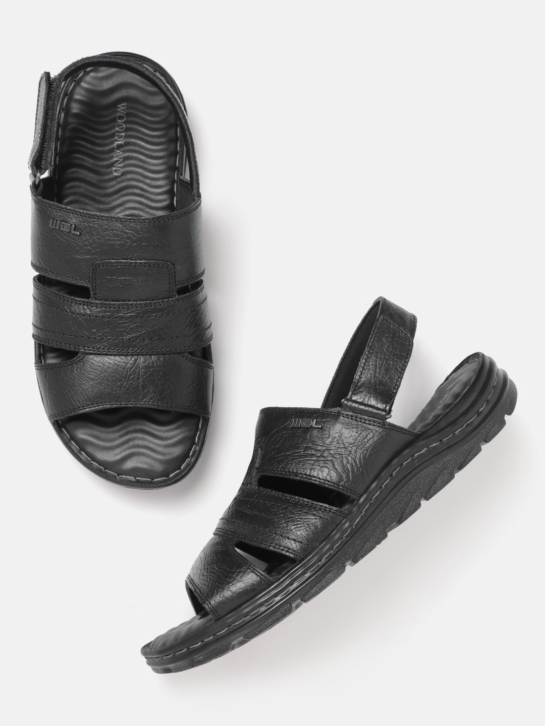 Buy Woodland Men Open Toe Leather Comfort Sandals - Sandals for Men ...