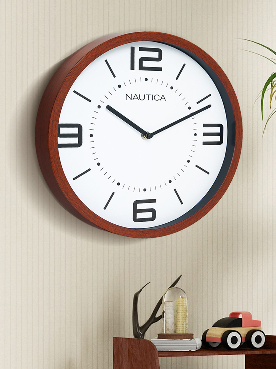 Buy Nautica Maroon & Grey Printed Contemporary Wall Clock - Clocks for ...