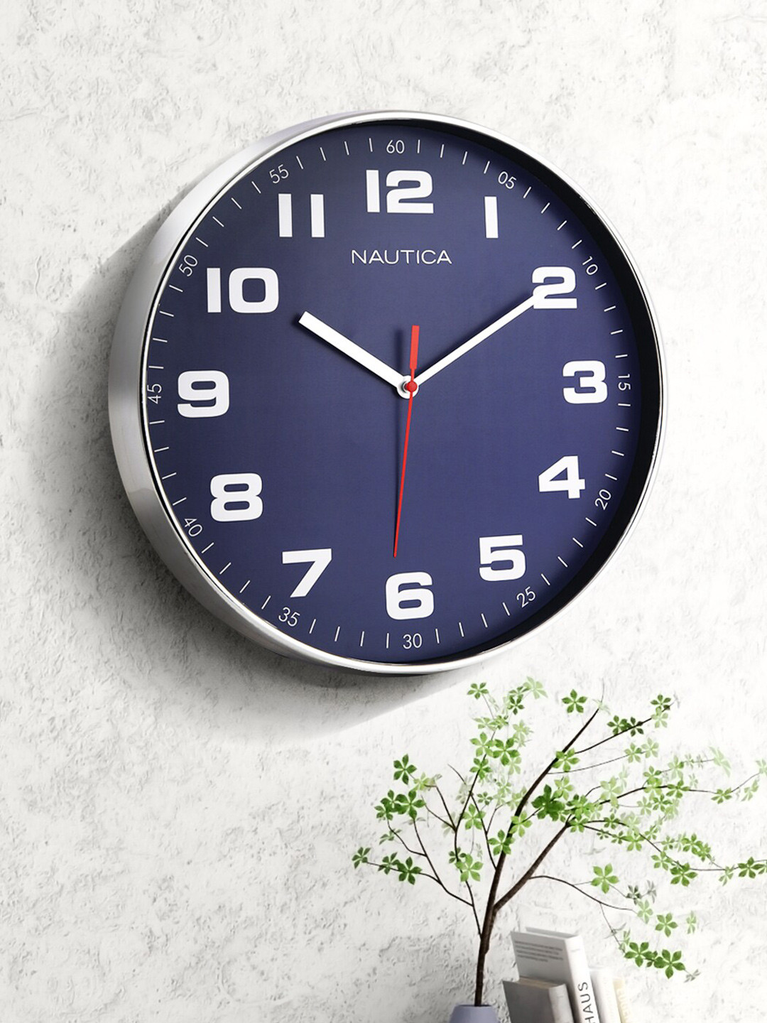 Buy Nautica Navy Blue & White Contemporary Wall Clock - Clocks for ...