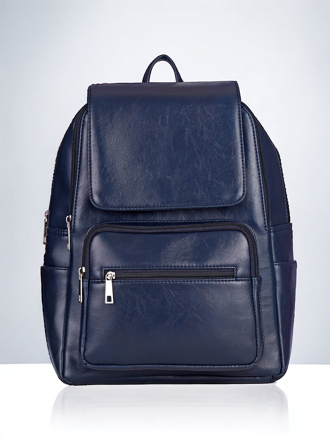 Buy Mast & Harbour Women Blue PU Backpack Up To 15 Inch - Backpacks for ...