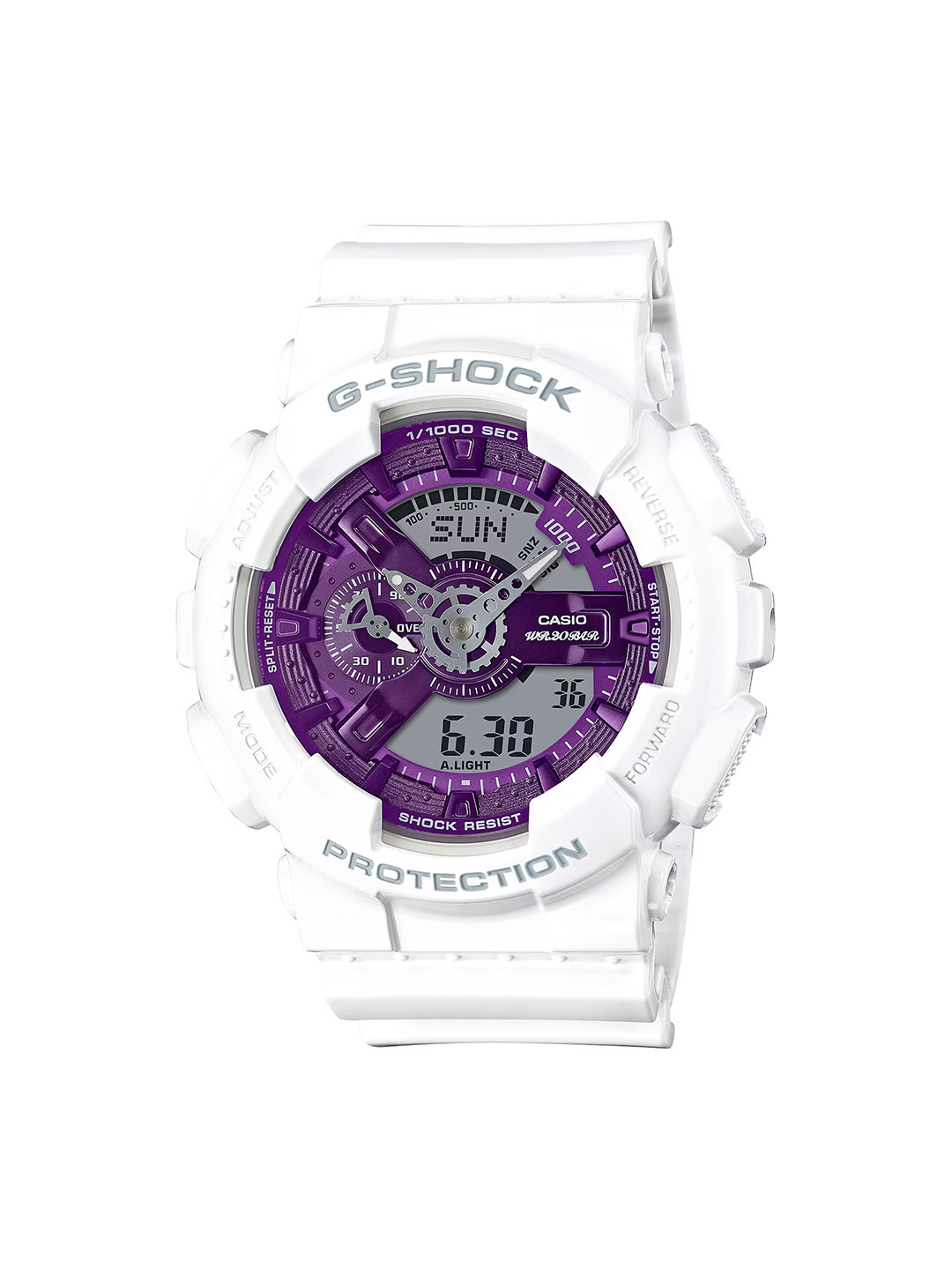 Buy CASIO Men G Shock GA 110WS 7ADR Purple Analog Digital Dial White ...