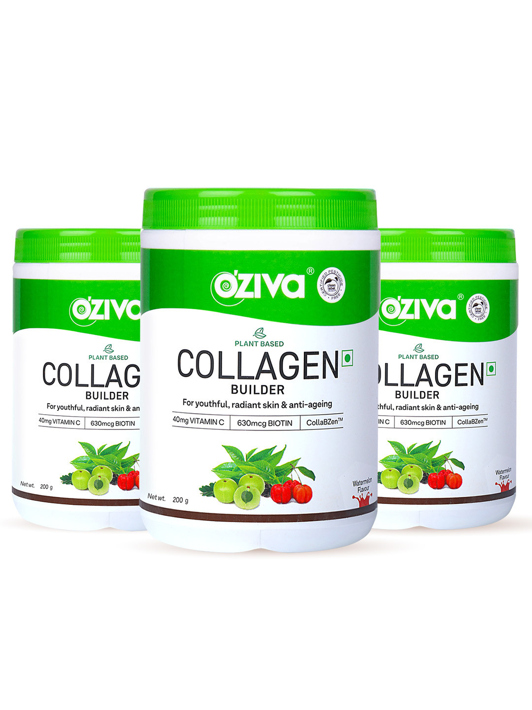 Buy OZiva Set Of 3 Collagen Builder Powder For Brighter Skin Watermelon ...