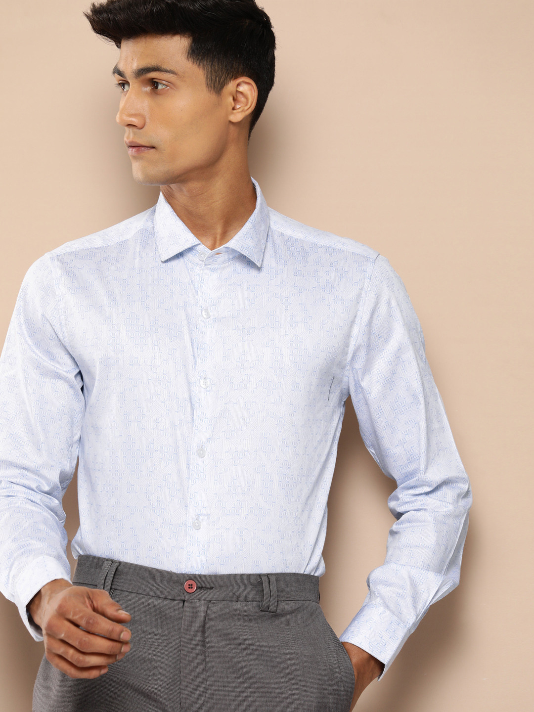 Buy INVICTUS Pure Cotton Slim Fit Printed Semiformal Shirt - Shirts for ...