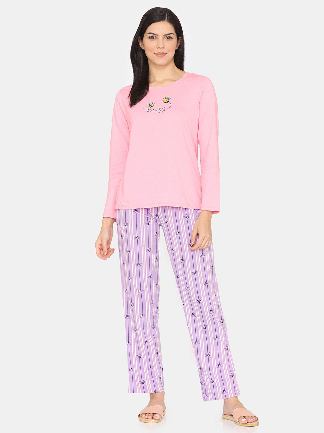 Buy Zivame Conversational Printed Pure Cotton Night Suit - Night Suits ...