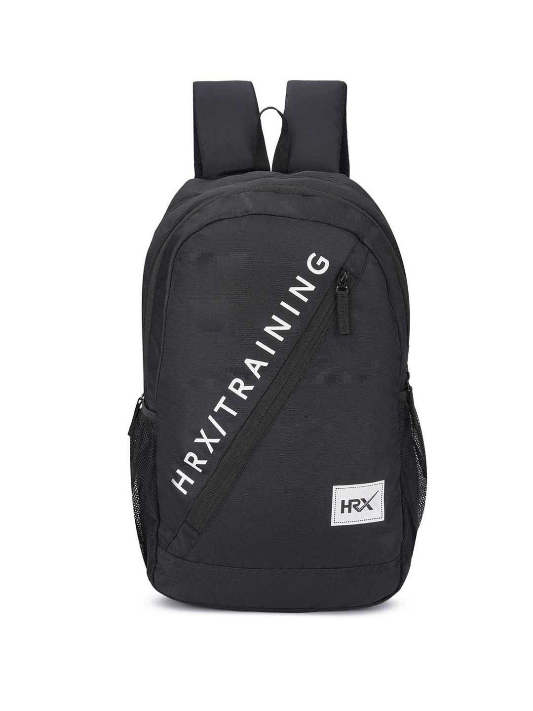 Buy HRX By Hrithik Roshan Unisex Black Typography Backpack With Shoe ...