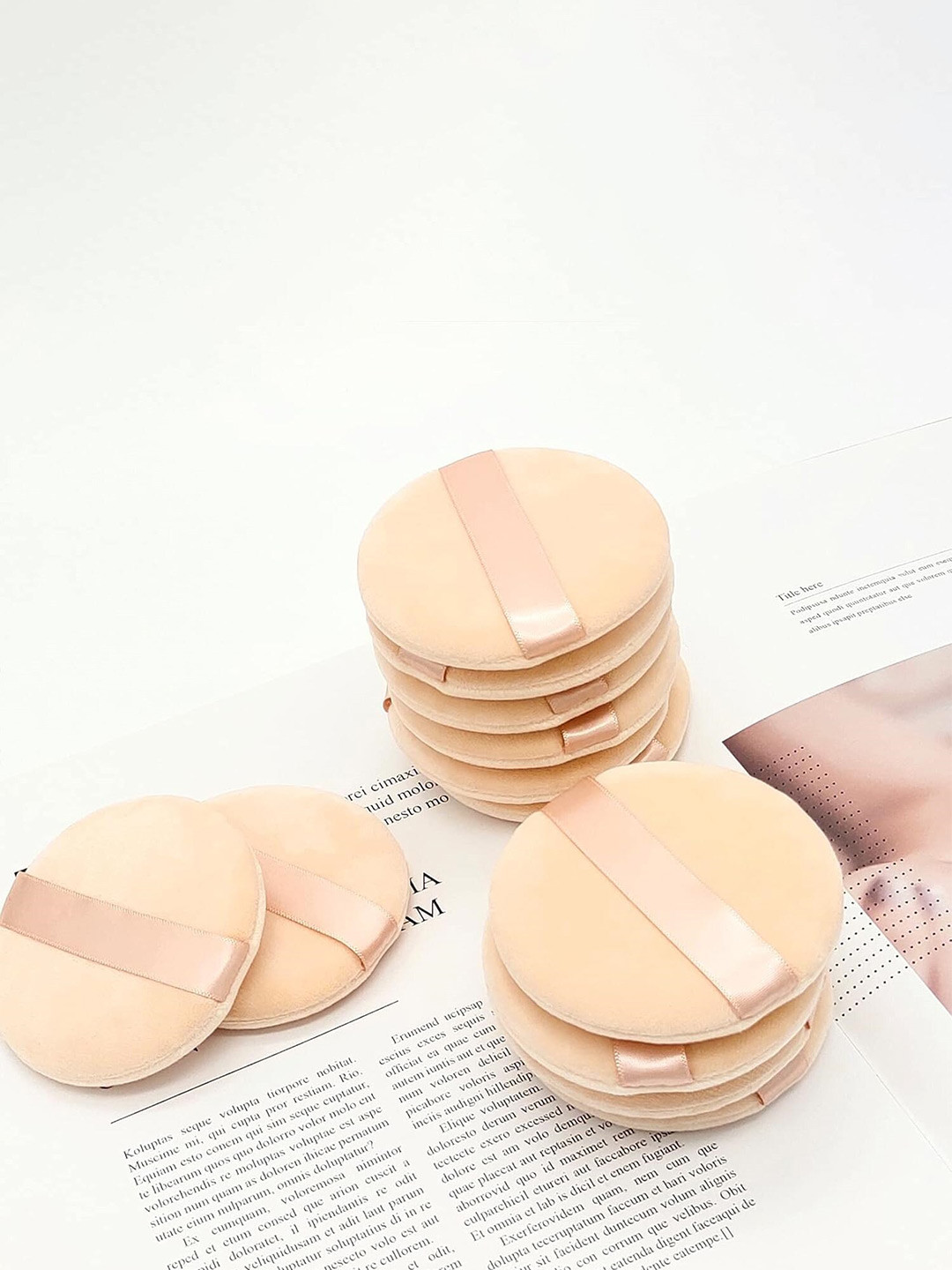 Buy FEELHIGH 12 Pcs Portable Soft Powder Puff Beige - Sponge And ...