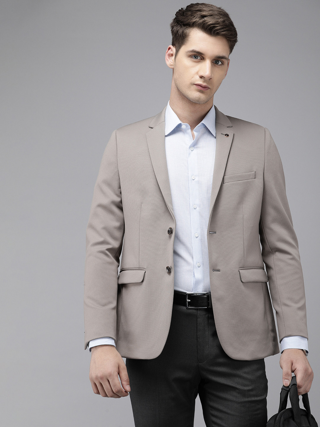 Buy Van Heusen Ultra Slim Fit Self Design Formal Blazer - Blazers for ...