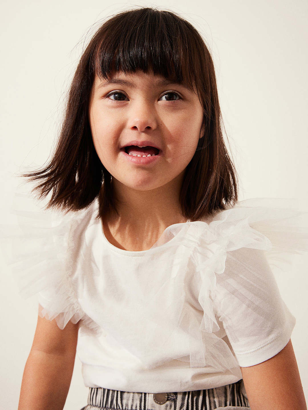 Buy H&M Flounce Trimmed Top - Tops for Girls 26941940 | Myntra