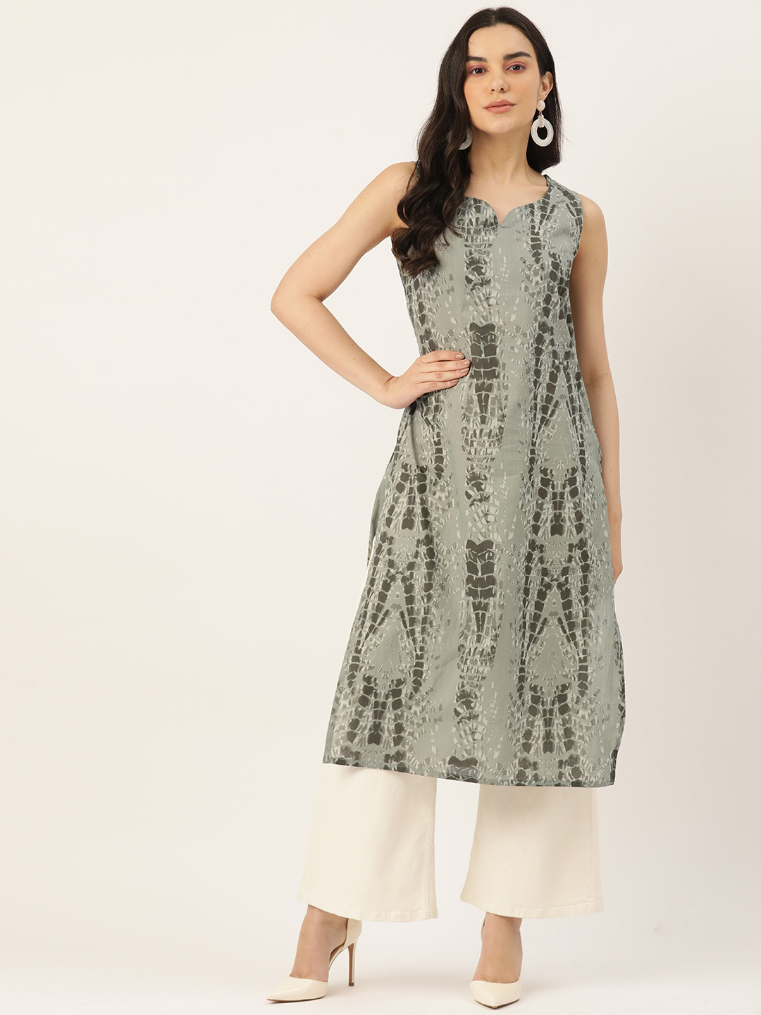 Buy FERANOID Abstract Printed Pure Cotton Kurta - Kurtas for Women ...