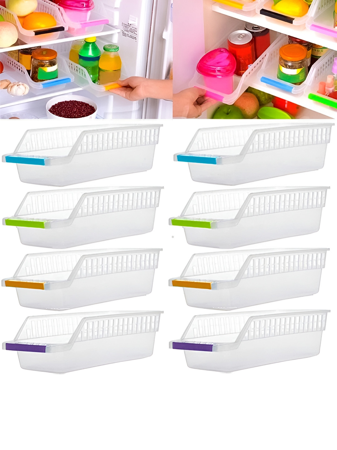Buy URBANFIX Transparent 6 Pieces Reusable Fridge Storage Drawer ...