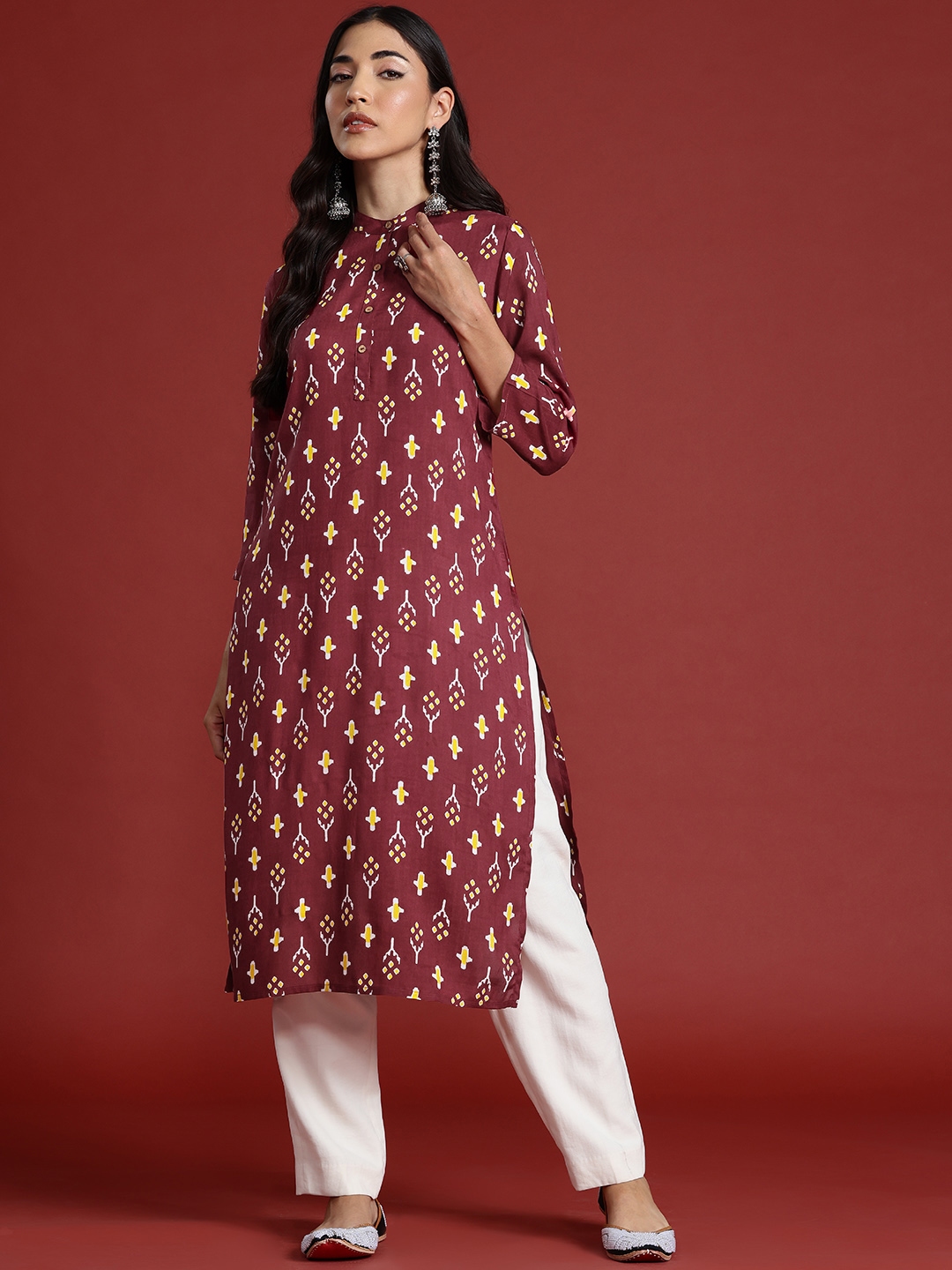 Buy Anouk Women Ethnic Motifs Printed Straight Kurta Kurtas For Women