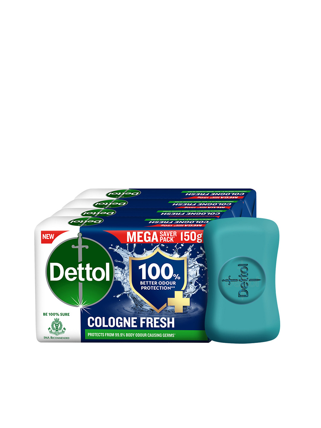 Buy Dettol Set Of 4 Cologne Fresh Bathing Soap Bar 150g Each - Soap for ...