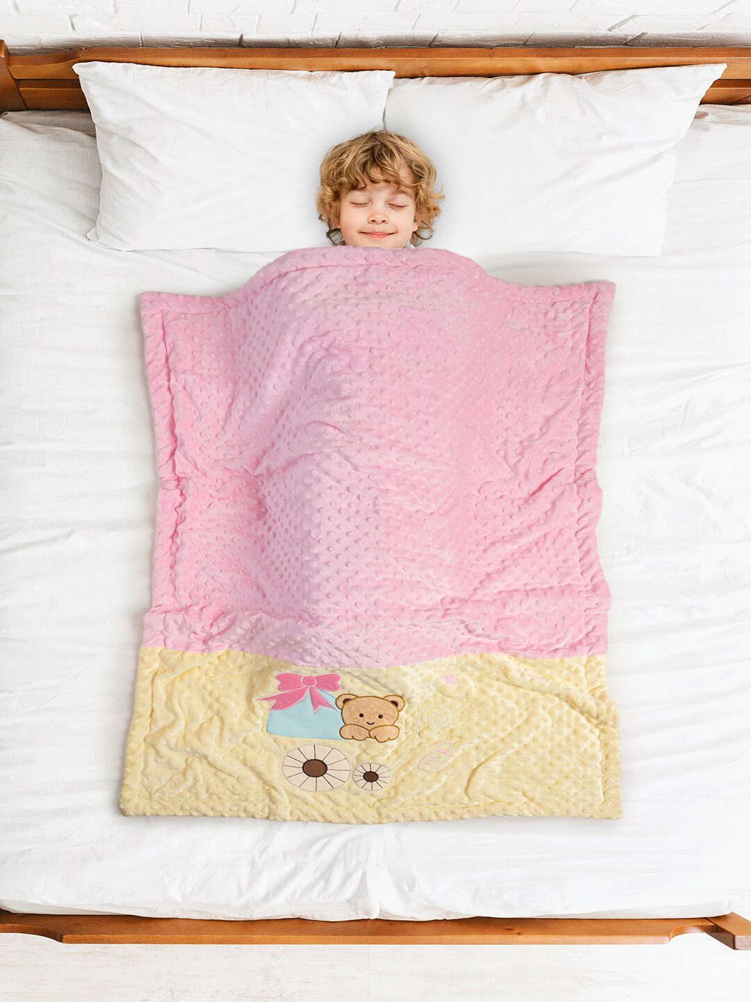 Buy Baby Moo Pink & Blue Cartoon Characters Mild Winter 210 GSM Single ...