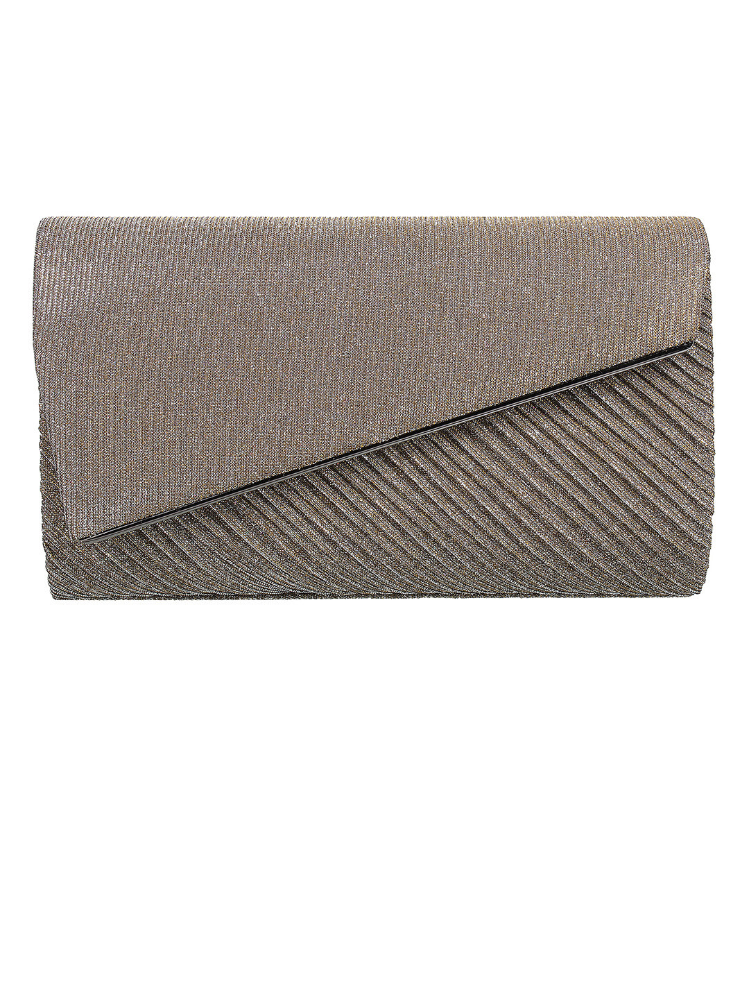Buy Metro Gold Toned Textured Foldover Clutch - Clutches for Women ...