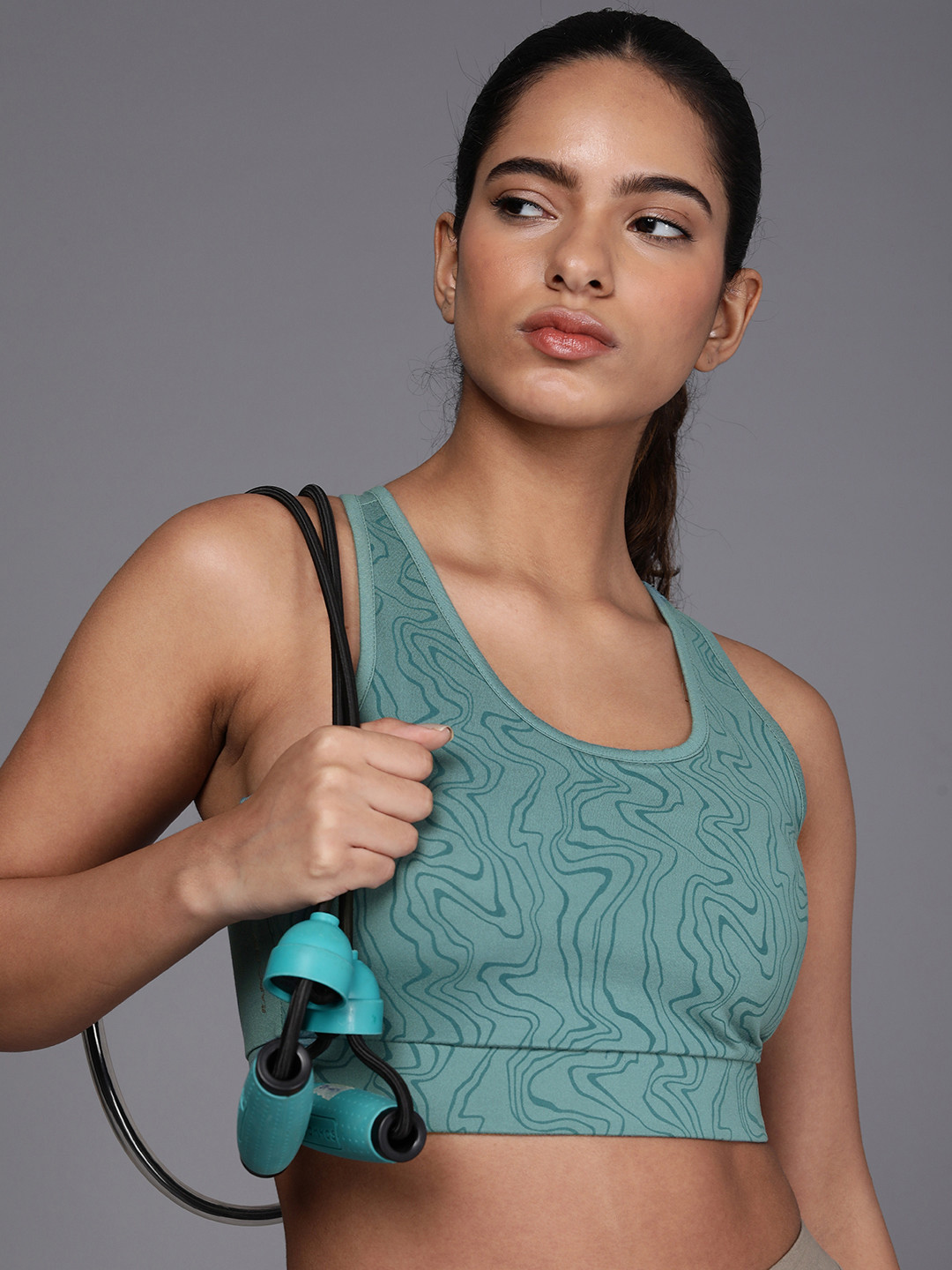 Buy HRX By Hrithik Roshan Printed Medium Coverage Lightly Padded Yoga ...