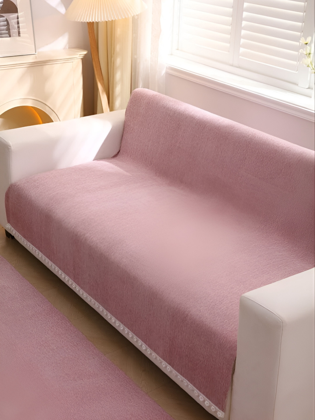 Buy HomeCloud Pink Chenille Sofa Covers - Sofa Covers for Unisex ...