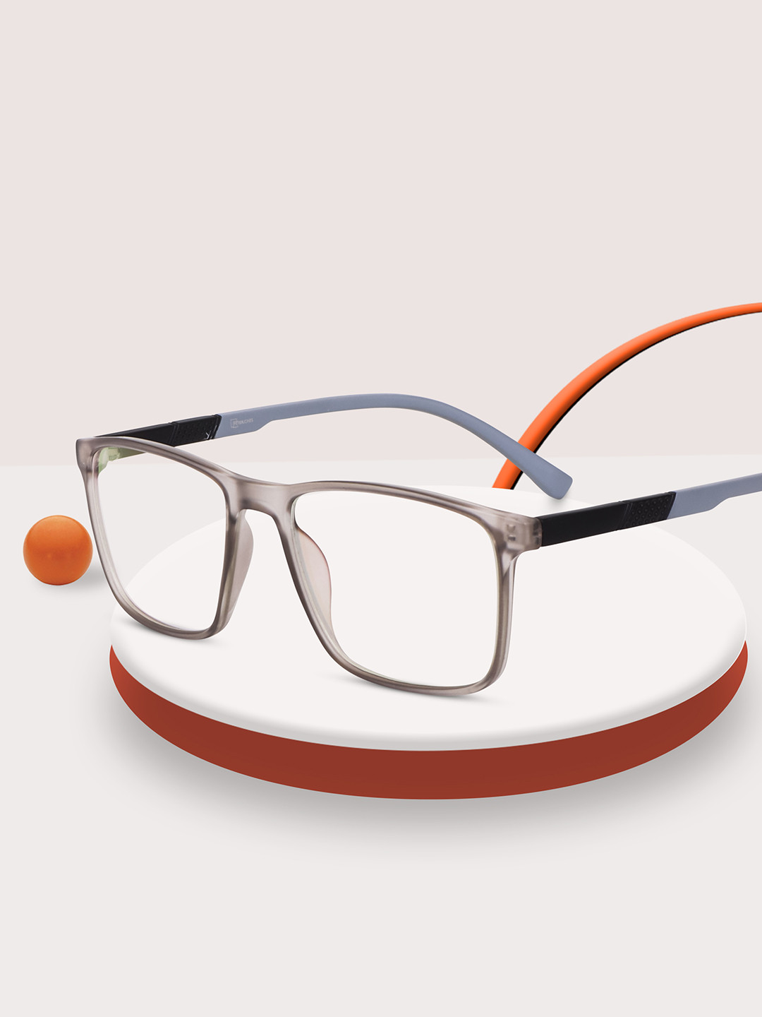 Buy Peter Jones Eyewear Unisex Grey Full Rim Square Frames AG204GT ...