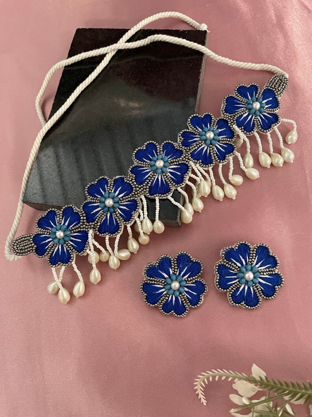 Buy Digital Dress Room Pearls Beaded Floral Shaped Jewellery Set ...