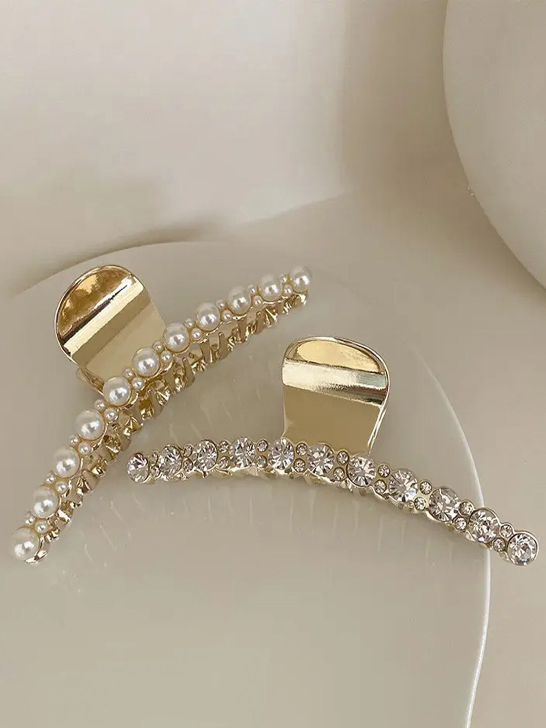 Buy FIMBUL Set Of 2 Embellished Claw Clip - Hair Accessory for Women ...