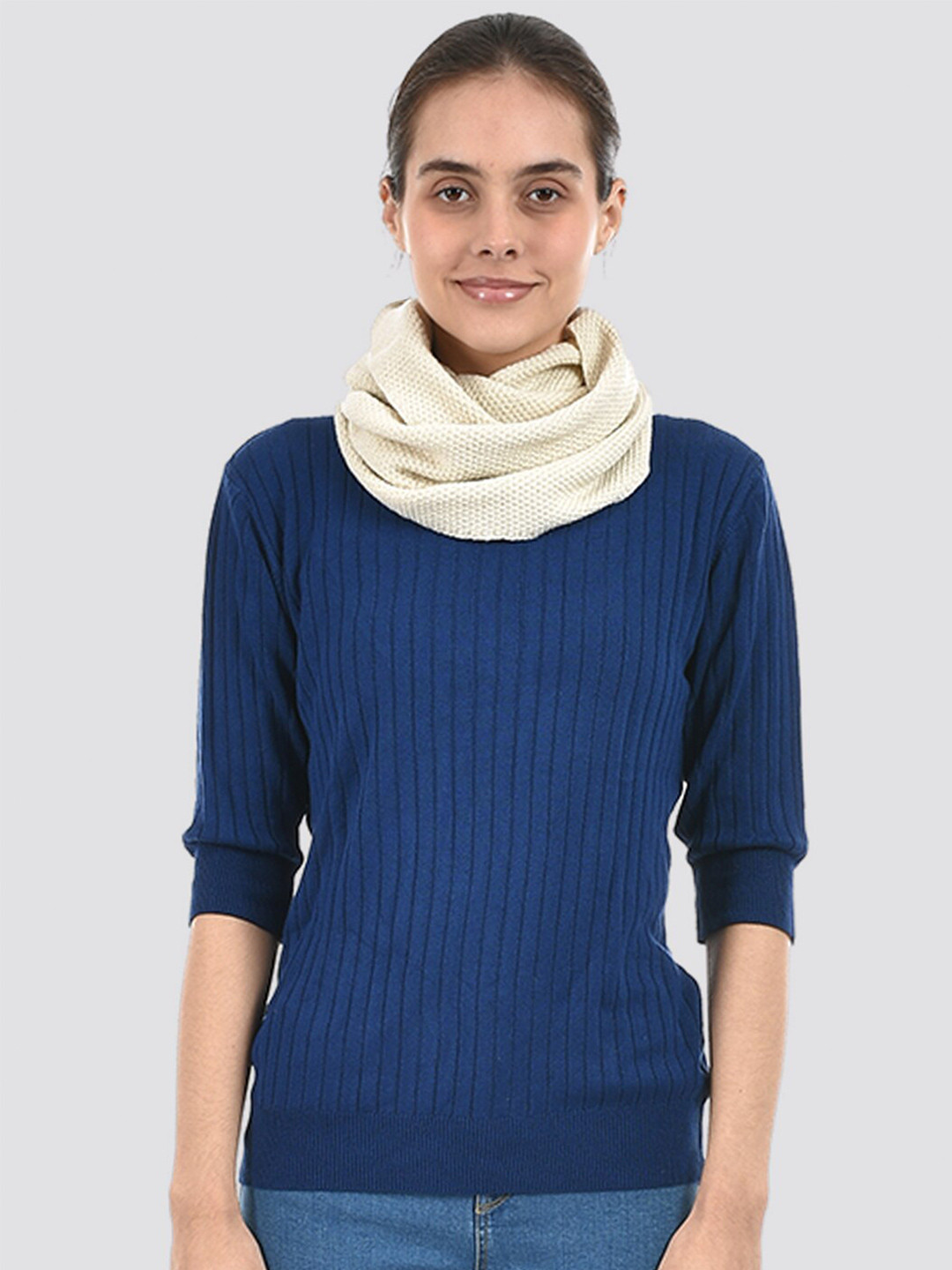 Buy PORTOBELLO Women Self Design Acrylic Muffler - Mufflers for Women ...