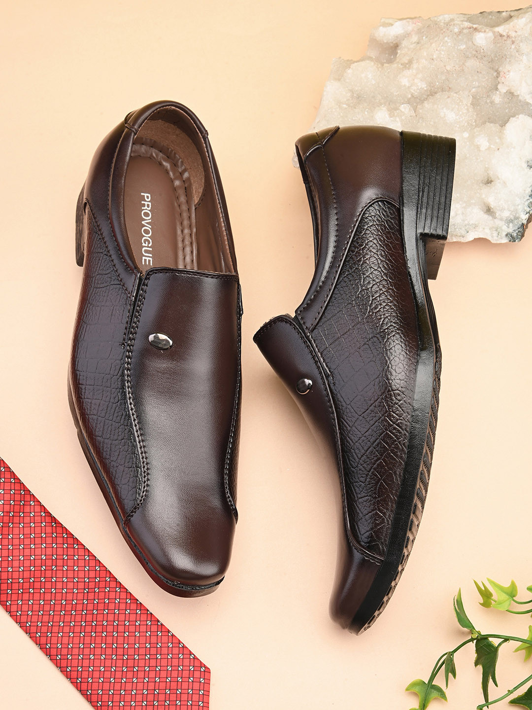 Buy Provogue Men Textured Formal Slip On Shoes - Formal Shoes for Men ...