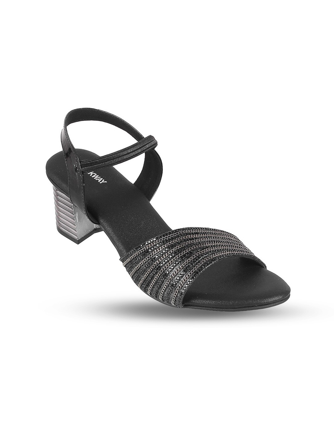 Buy WALKWAY By Metro Textured Open Toe Backstrap Block Heels - Heels ...