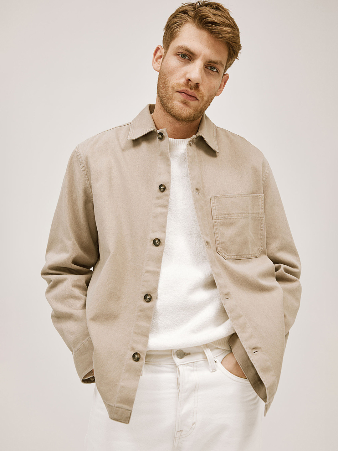 Buy H&M Pure Cotton Regular Fit Twill Shacket - Shirts for Men 27026110 ...