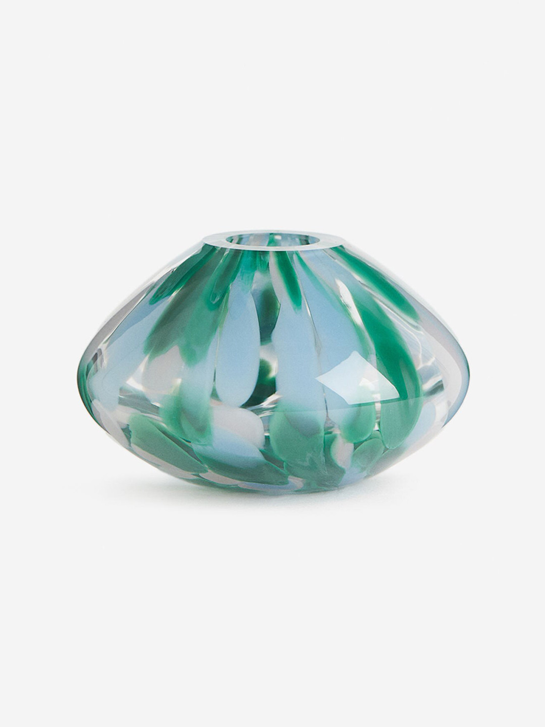 Buy H&M Transparent & Green Patterned Mini Vase - Vases for Unisex ...