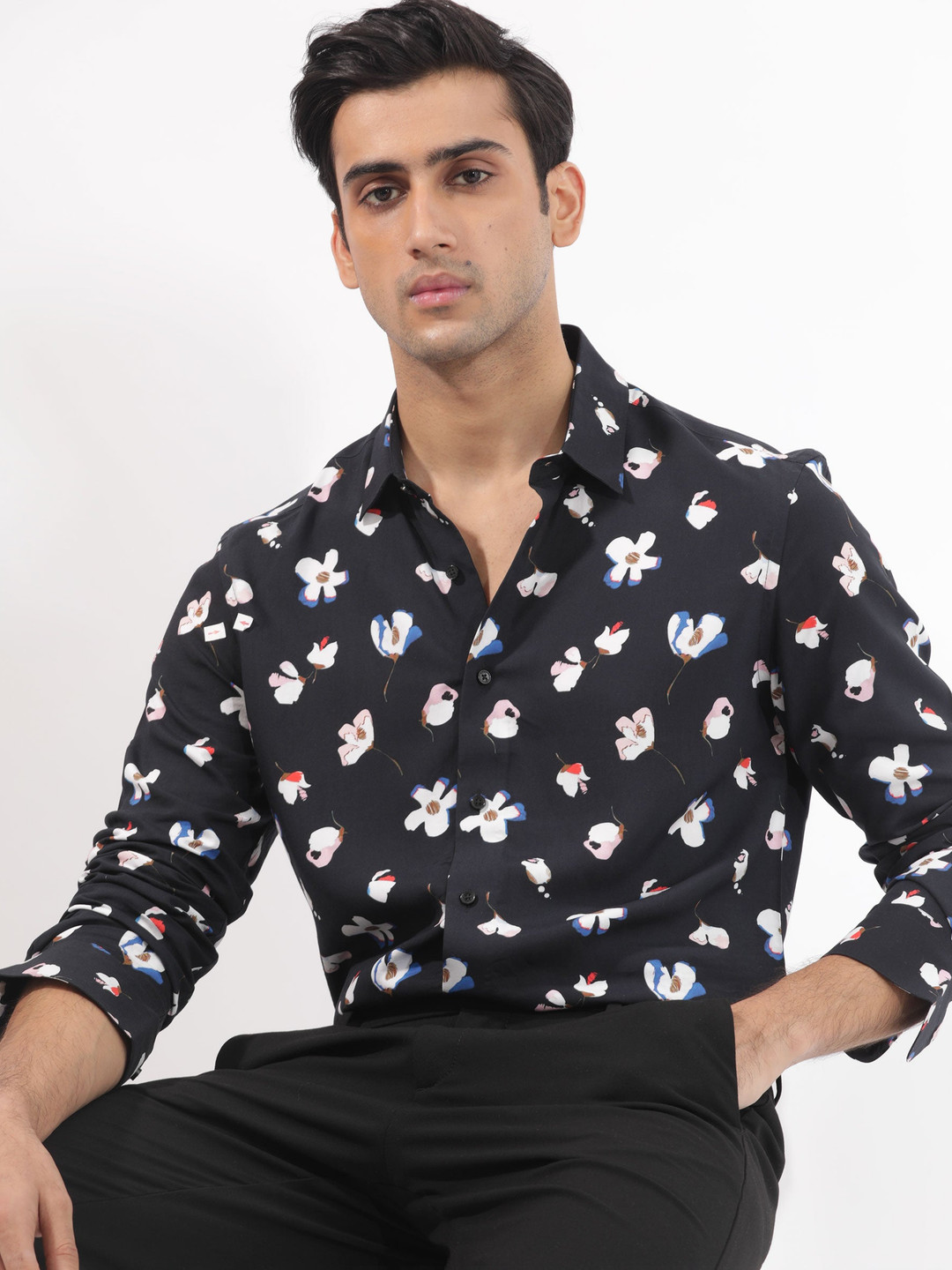 Buy RARE RABBIT Slim Fit Floral Printed Formal Shirt - Shirts for Men ...