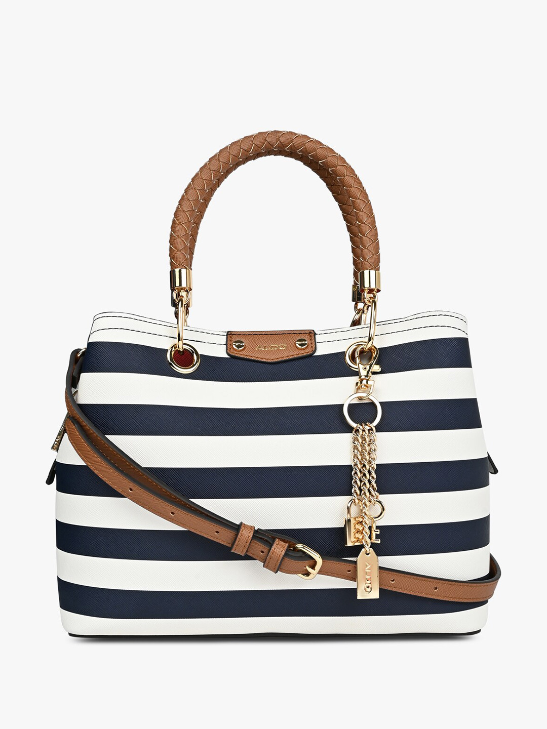Buy ALDO Striped Structured Handheld Bag With Tasselled - Handbags for ...