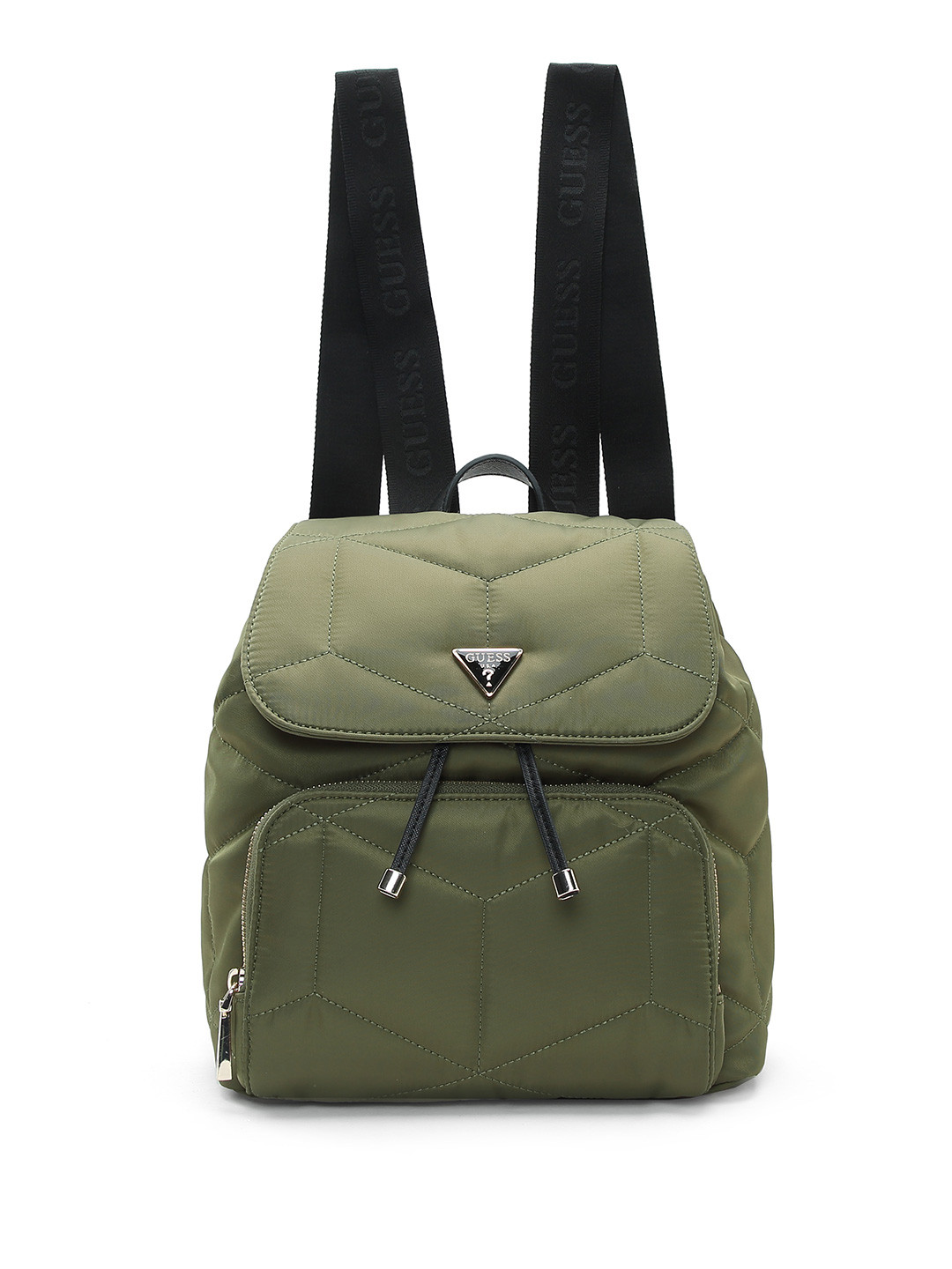 Buy GUESS Women Geometric Textured Small Sized Flap Backpack With ...