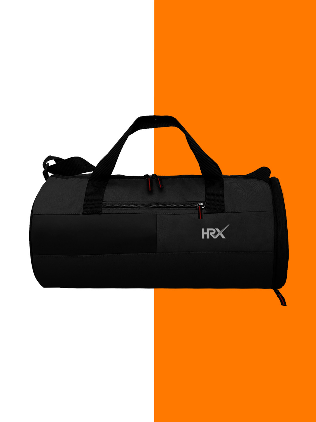 Buy HRX By Hrithik Roshan Black Brand Logo Printed Duffel Bag - Duffel ...