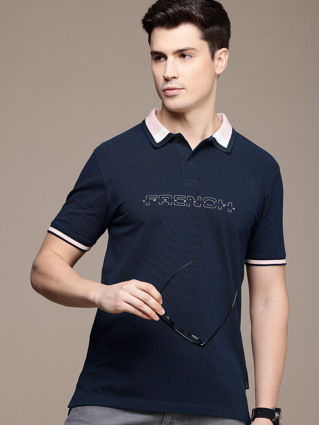 Buy French Connection Brand Logo Printed Polo Collar Pure Cotton T ...