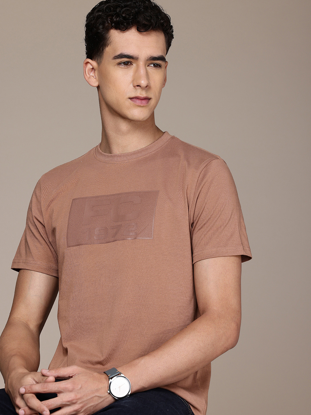 Buy French Connection Brand Logo Printed Pure Cotton T Shirt - Tshirts ...