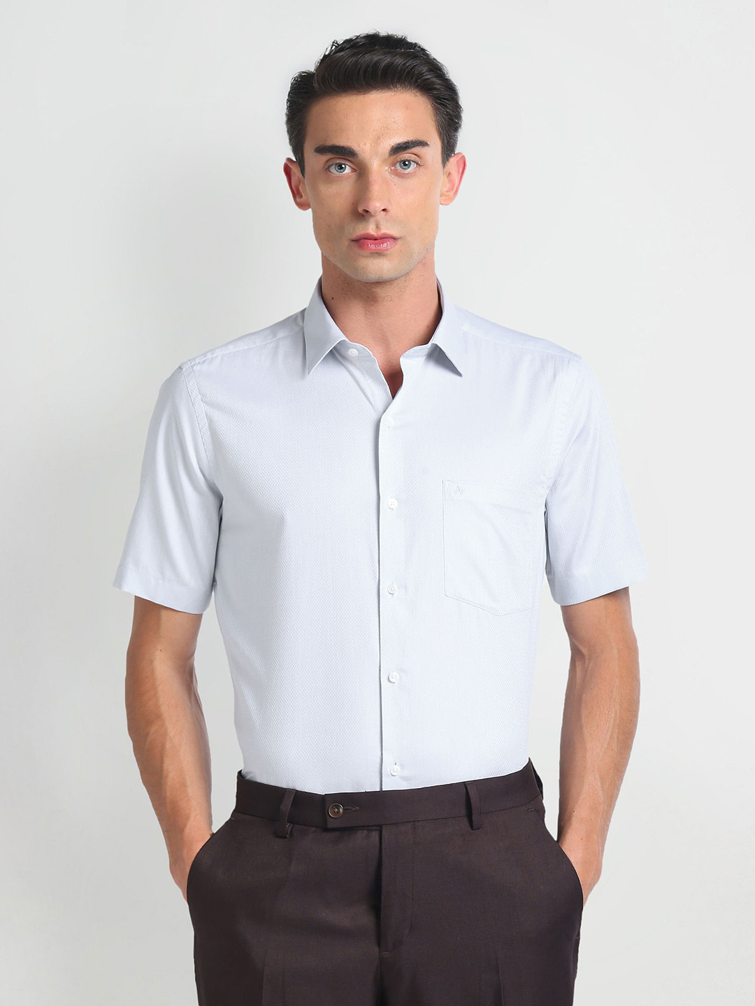 Buy Arrow Geometric Patterned Cotton Opaque Formal Shirt - Shirts for ...