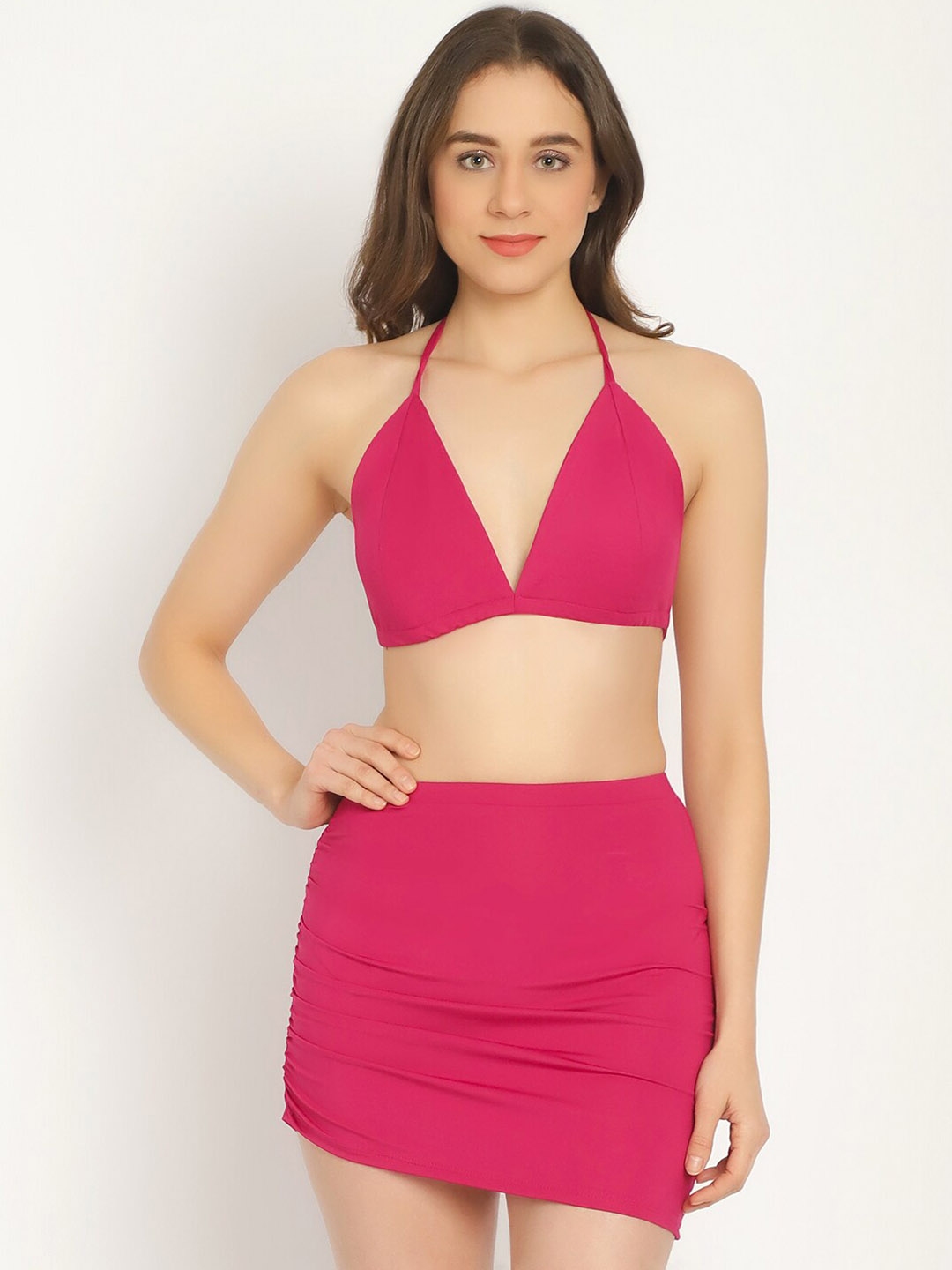 Buy Erotissch Women Pink Solid Swim Bikini Set Swimwear For Women