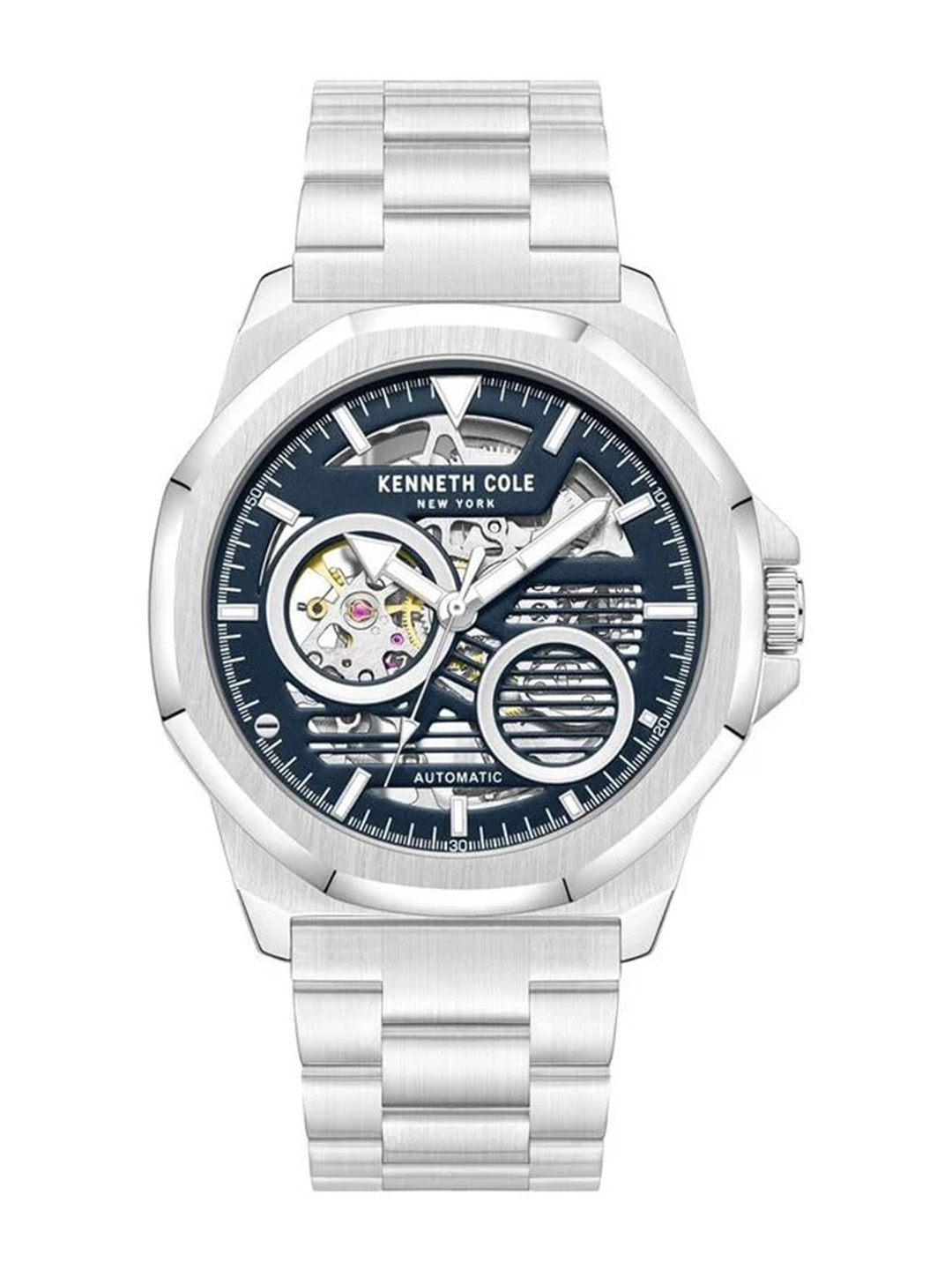 Buy Kenneth Cole Men Stainless Steel Straps Analogue Automatic Motion ...