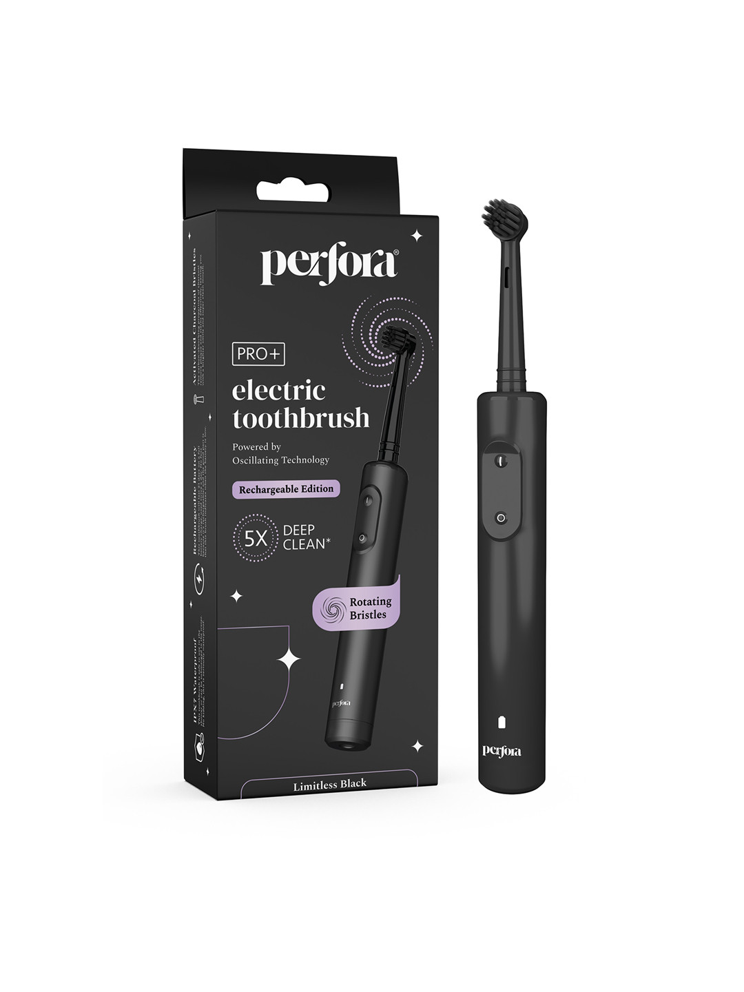 Buy Perfora Pro+ Oscillating Toothbrush Black - Electric Toothbrush for ...