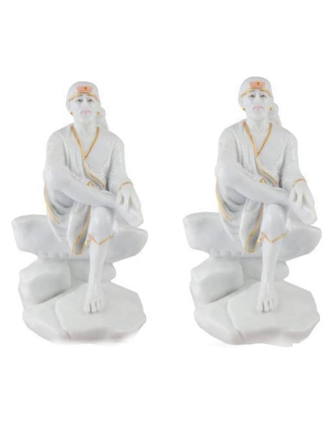 Buy Krishnagallery1 White 2 Pieces Sai Baba Marble Showpieces ...