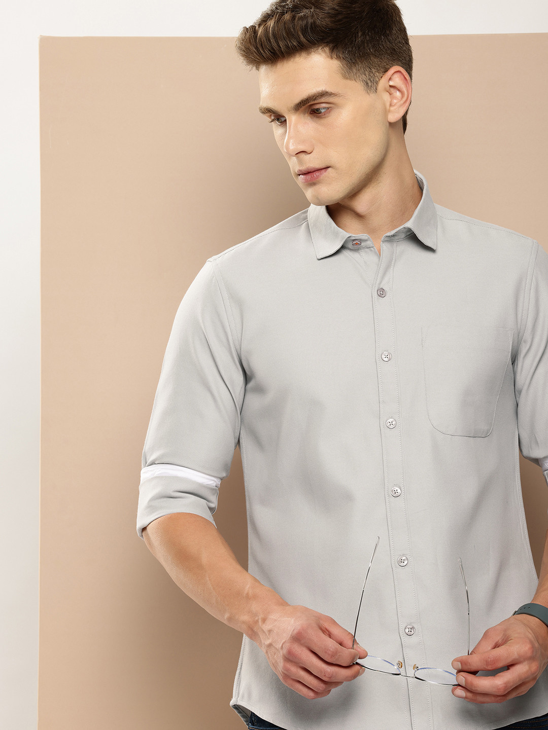 Buy INVICTUS Pure Cotton Slim Fit Casual Shirt - Shirts for Men ...